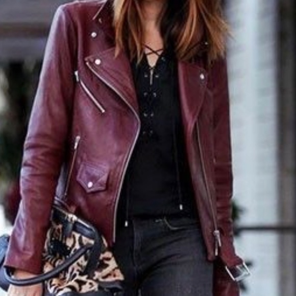 BellanBlue | Jackets & Coats | 28 Luxe Burgundy Vegan Leather Zipper ...